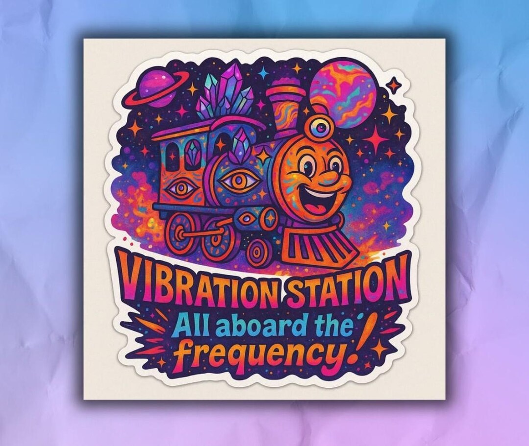 Vibration Station Sticker – Cosmic Train Art | All Aboard the Frequency ...