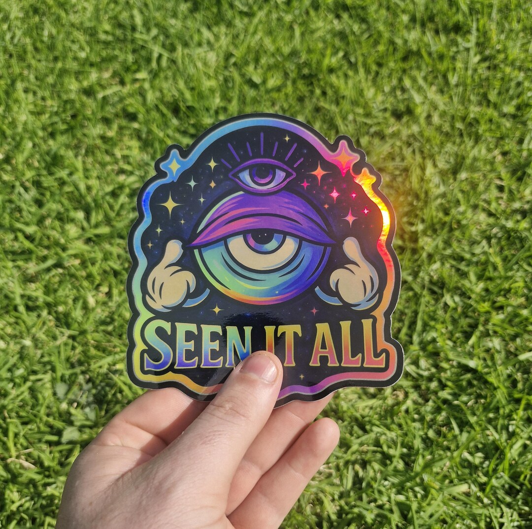 Holographic All-seeing Eye Sticker – Psychedelic Cosmic Vinyl Decal ...