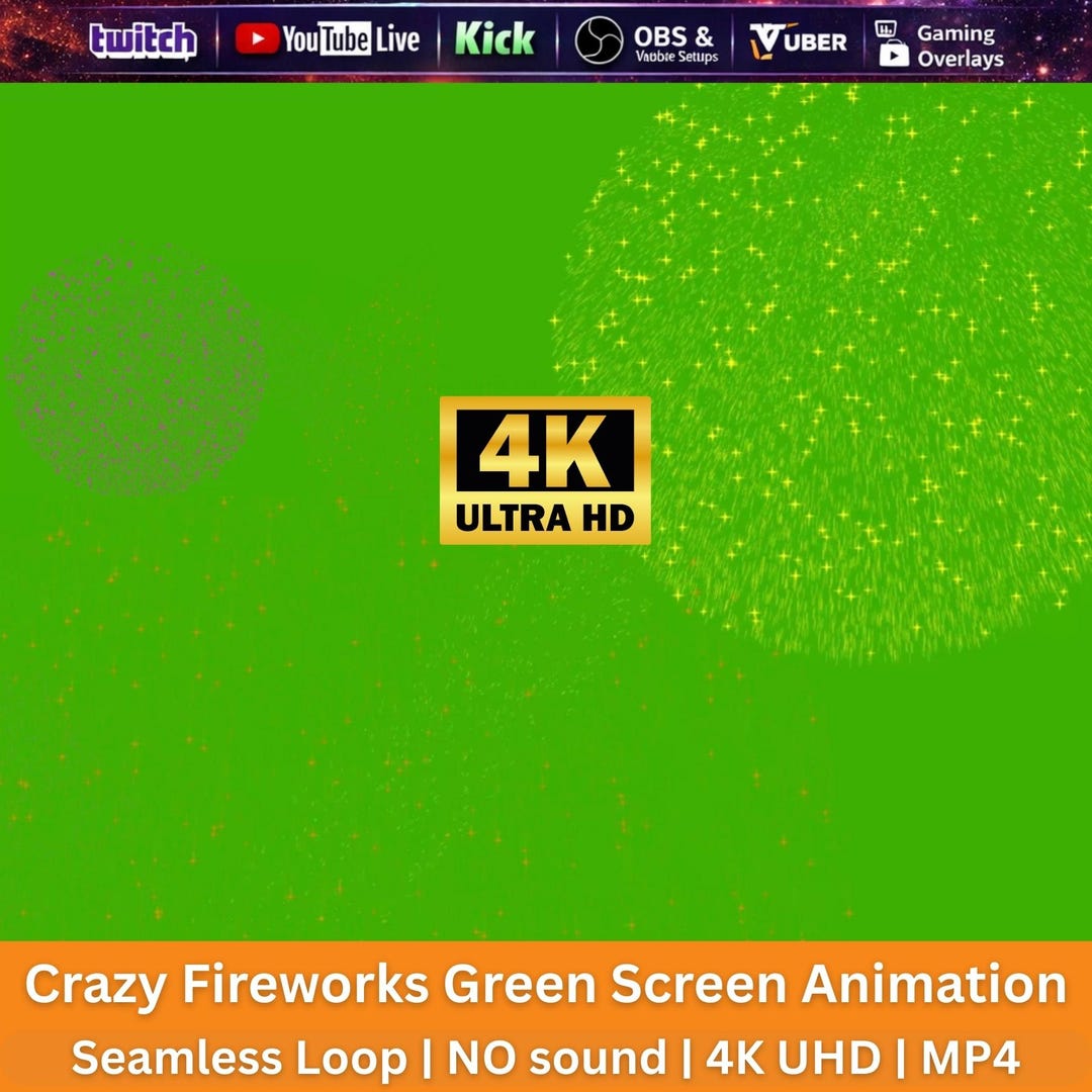 Crazy Fireworks Green Screen Animation | Colorful Explosion Overlay ...