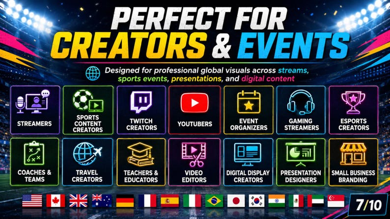 International Sports Flags 4K Animation Bundle | 64 Country Flag MP4 ...