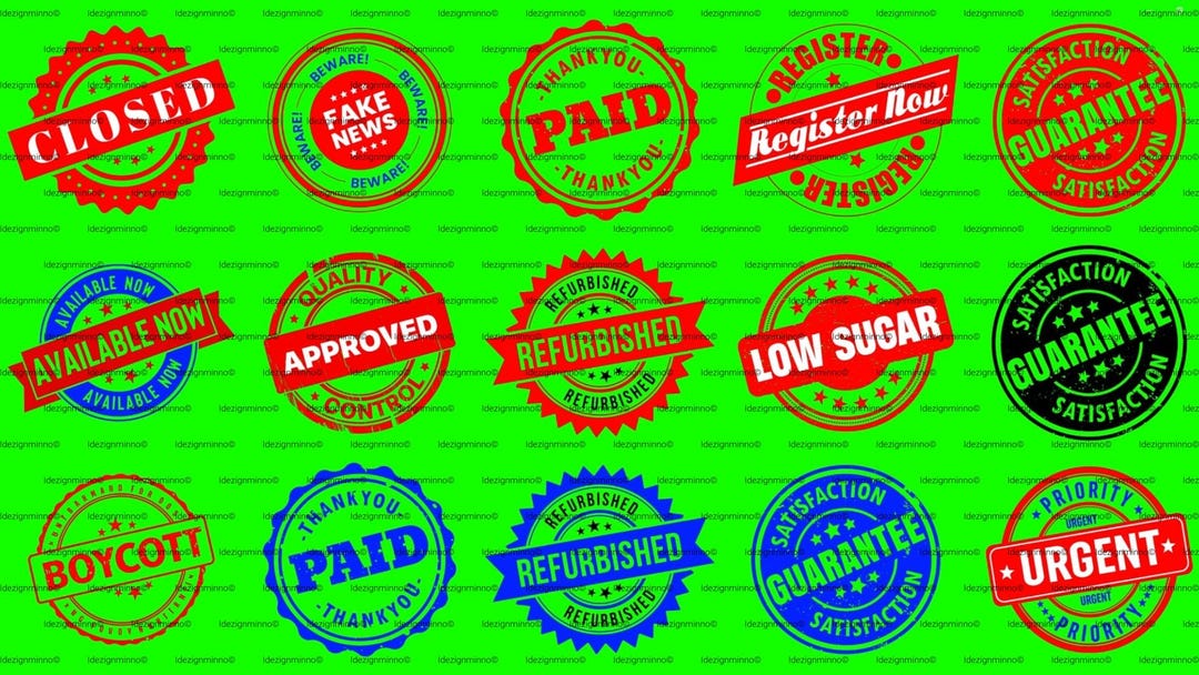 6 Green Screen Stamp 4K Animation Multiple Styles - Etsy