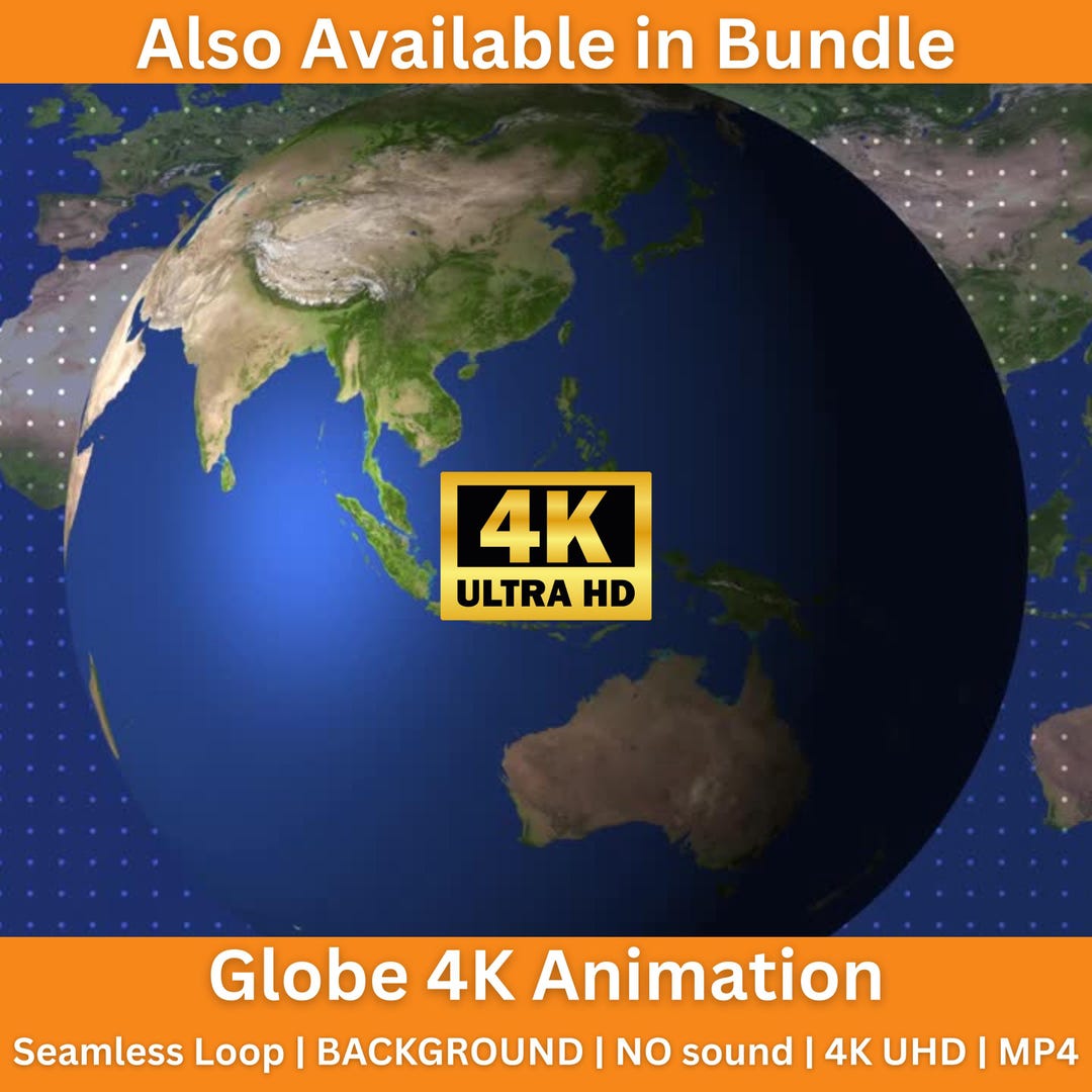 Rotating Earth View 4K Animation Realistic Spinning Globe Video Planet ...