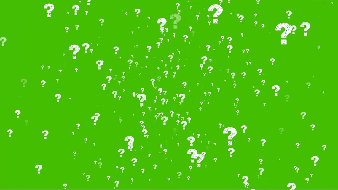 Bundle of 2 Floating Question Mark 4K Animations | Green Screen & Black ...