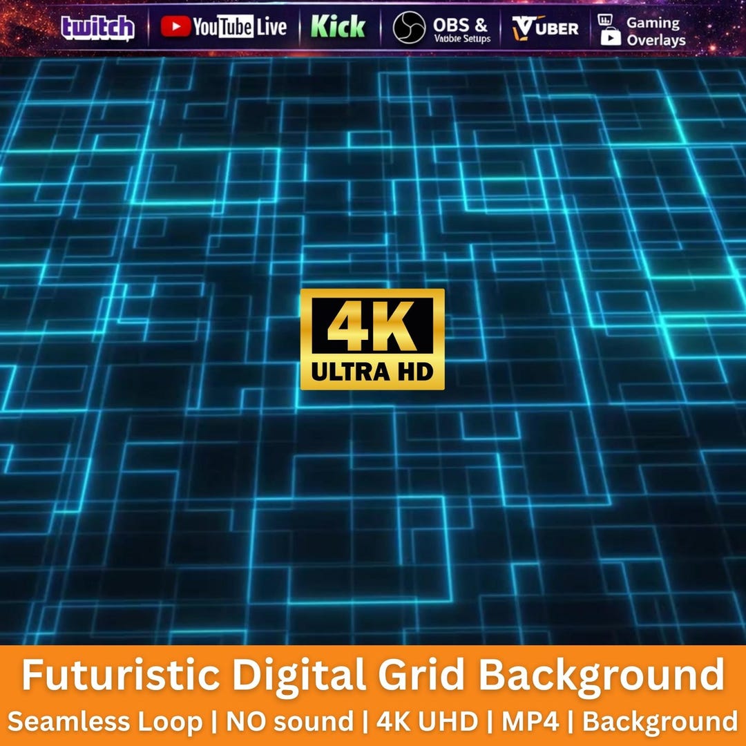 Futuristic Digital Grid Background | Tech Network Animation | Grid ...