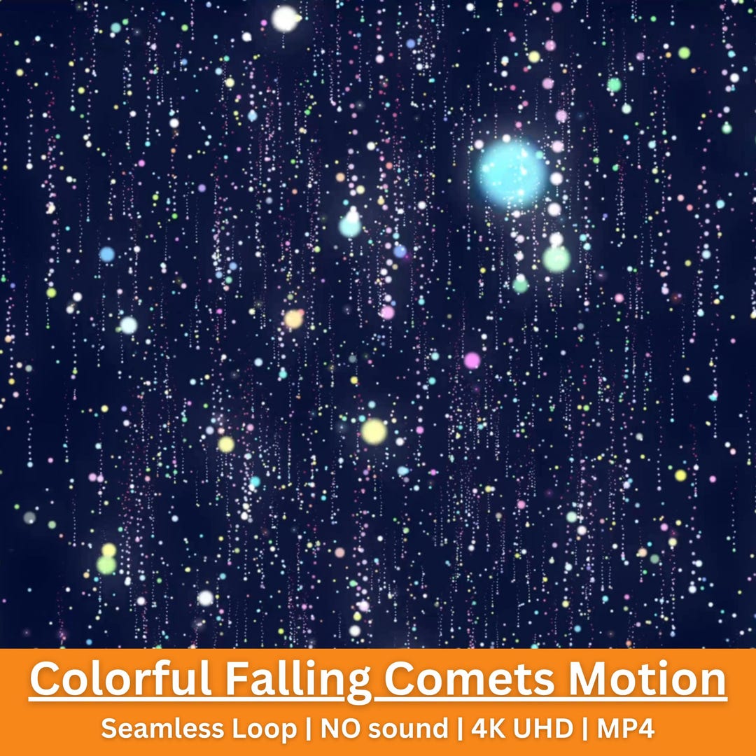 Colorful Falling Comets Motion 4K UHD Loop Background - Etsy