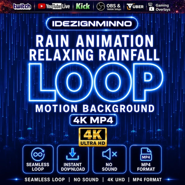 Loopable Rain Videos - Etsy