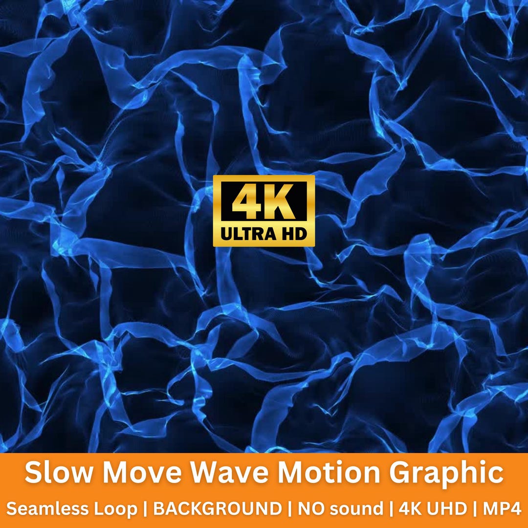 Slow Move Wave Motion Graphic Seamless 4K Animation Background - Etsy
