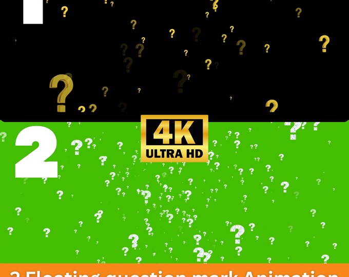 Bundle of 2 Floating Question Mark 4K Animations | Green Screen & Black ...