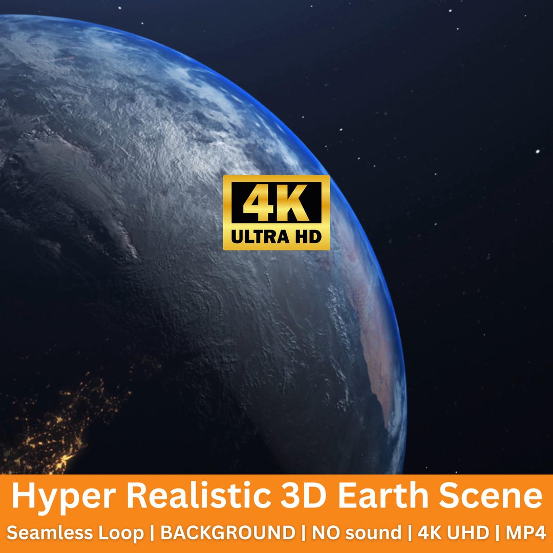 Hyper-realistische 3D-Erd-Szene 4K-Animation Planet Video Space Globe ...