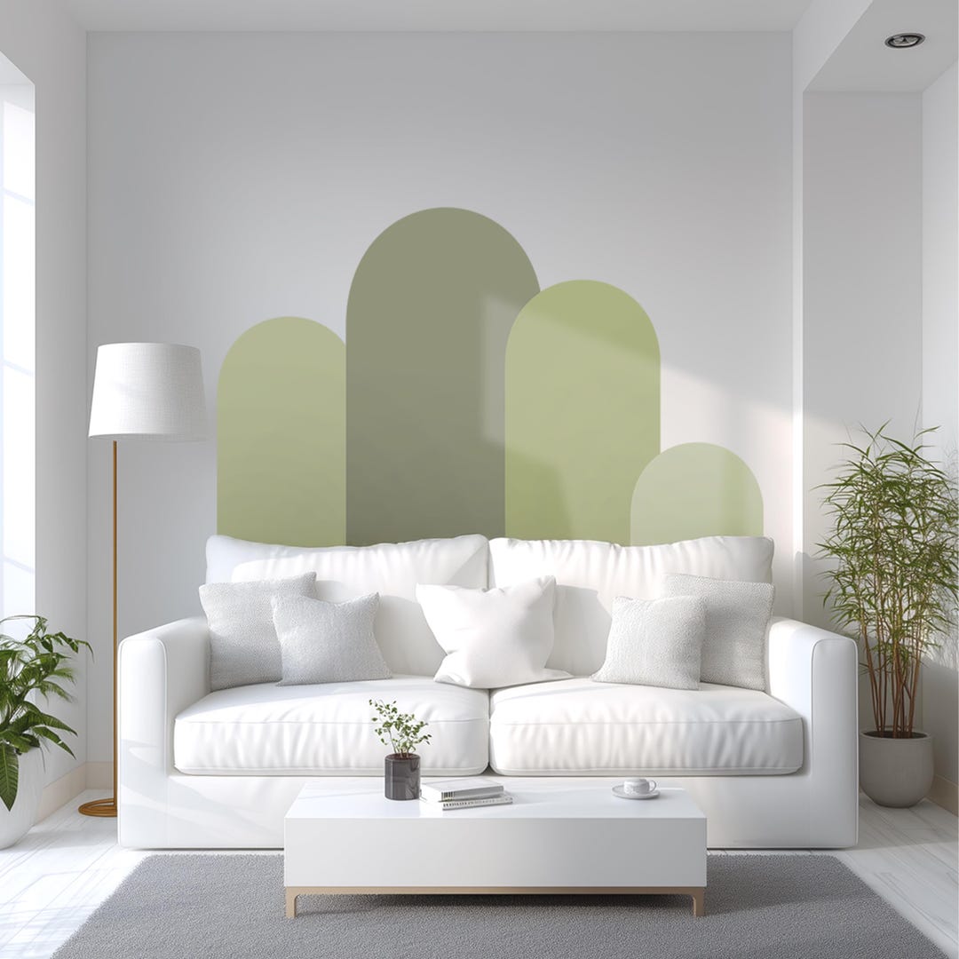 Boho Arch Wall Decals – Earthy Minimalist Room Decor, Repositionable ...