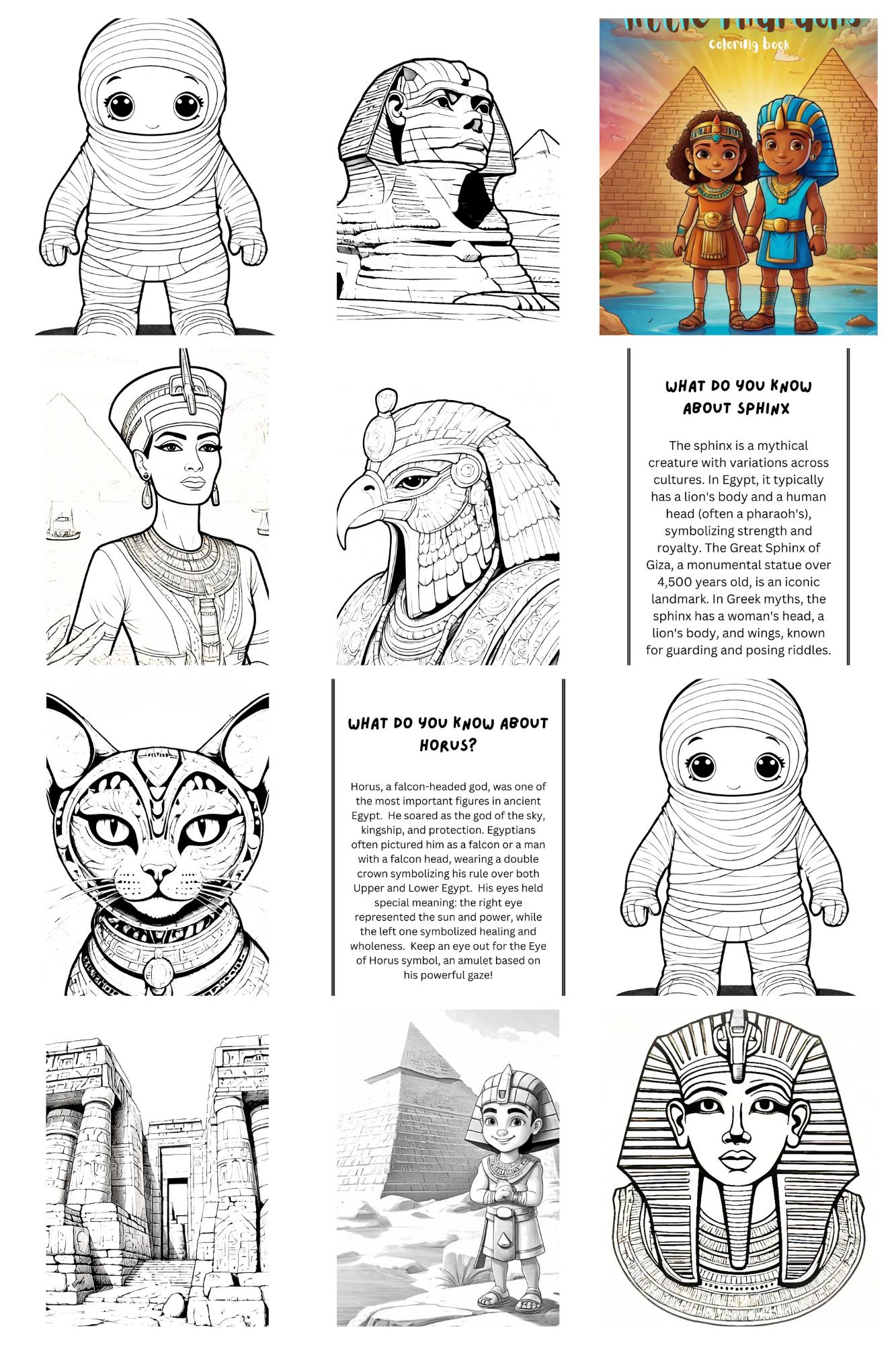 Egyptian Pharaohs Coloring, Ancient Egypt Coloring Pages, Egyptian ...