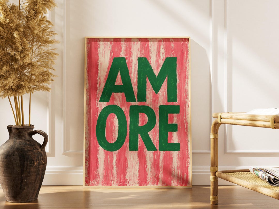 Amore Art Print – Bold Italian Quote Wall Art Poster (digital Download ...