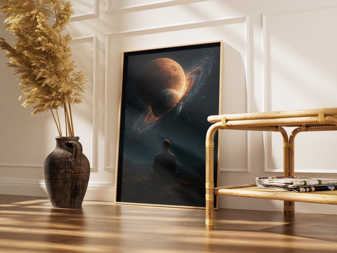 Cosmic Reflection Print: Surreal Galaxy Wall Art (digital Download) - Etsy