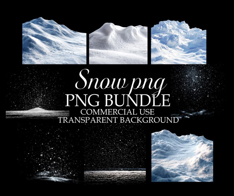Snow PNG Clipart Overlay, Falling Snow Bundle, Snowdrifts Clip Art ...