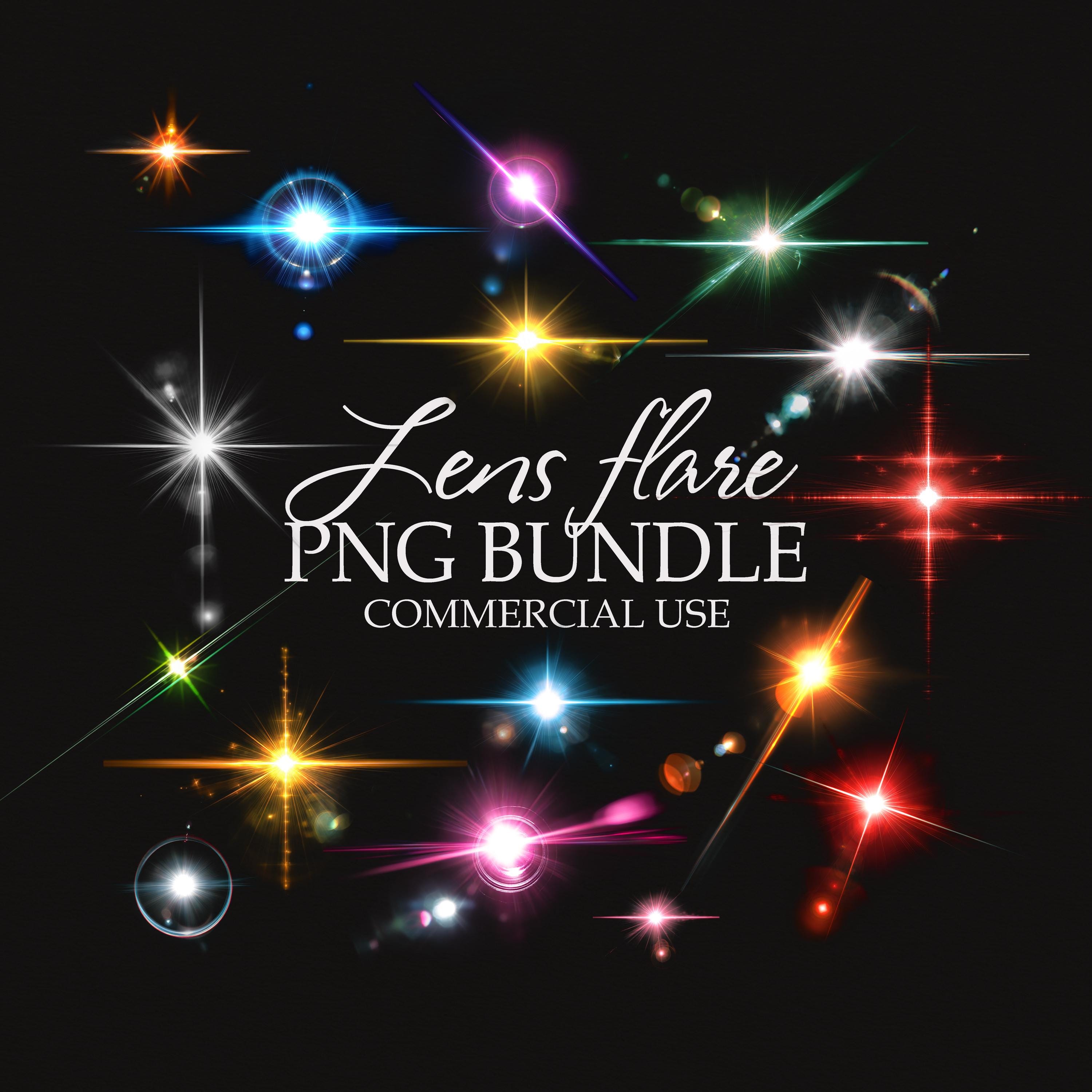 Lens Flare PNG Clipart Bundle, Light Effect Overlays (digital Download ...