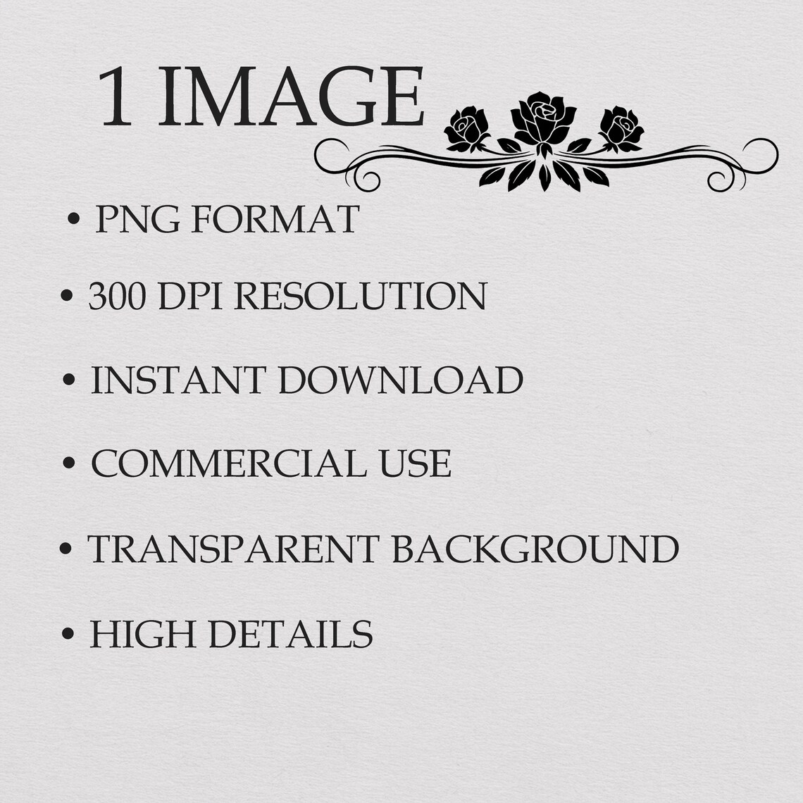 Rose Text Divider PNG — Transparent Floral Flourish, Black Ornamental ...