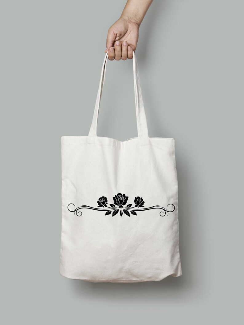Rose Text Divider PNG — Transparent Floral Flourish, Black Ornamental ...