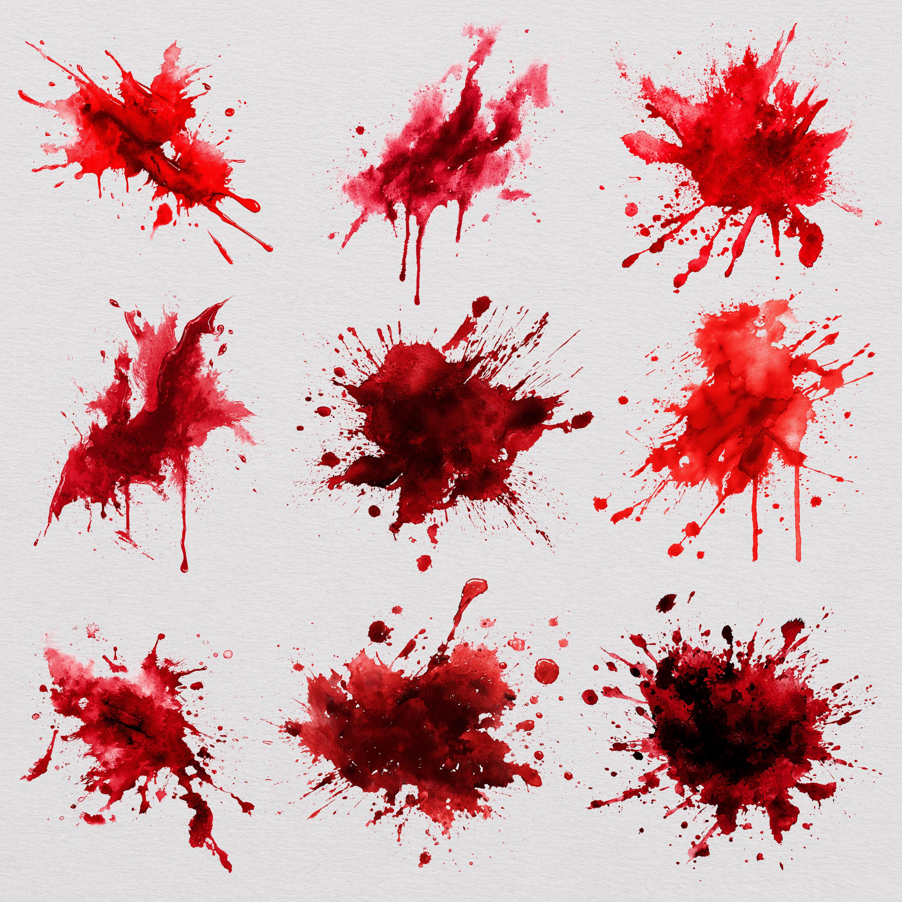 Blood Splatter PNG Clipart Bundle – Dripping Blood, 35 Halloween Gore ...