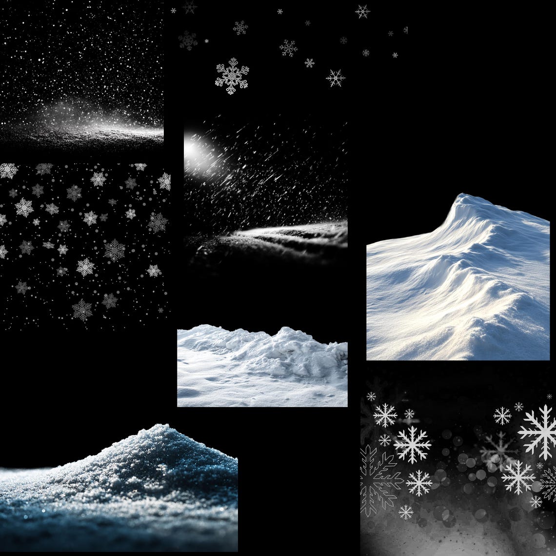 Snow PNG Overlays Bundle, Winter Clipart (digital Download) - Etsy