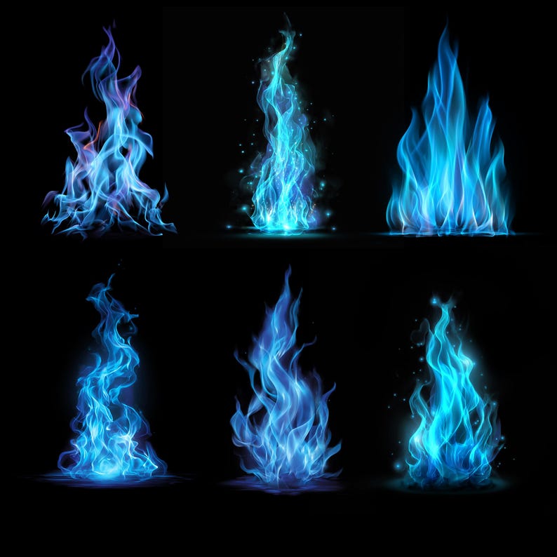 Light Flame Fire PNG Bundle | Blue Flame Illustration Clipart ...
