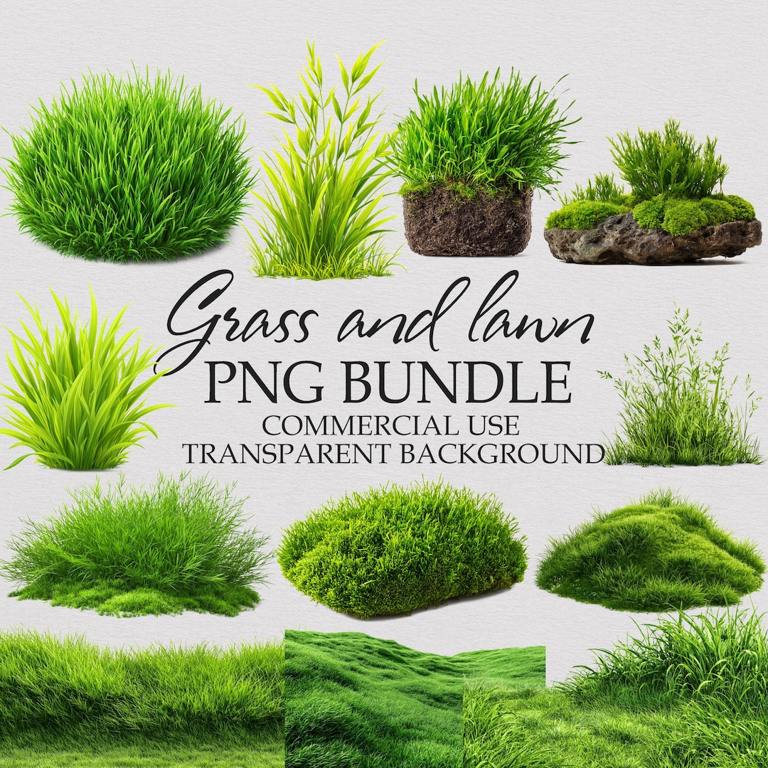 Grass and Lawn PNG Bundle – Meadow Landscape Clipart (digital Download ...