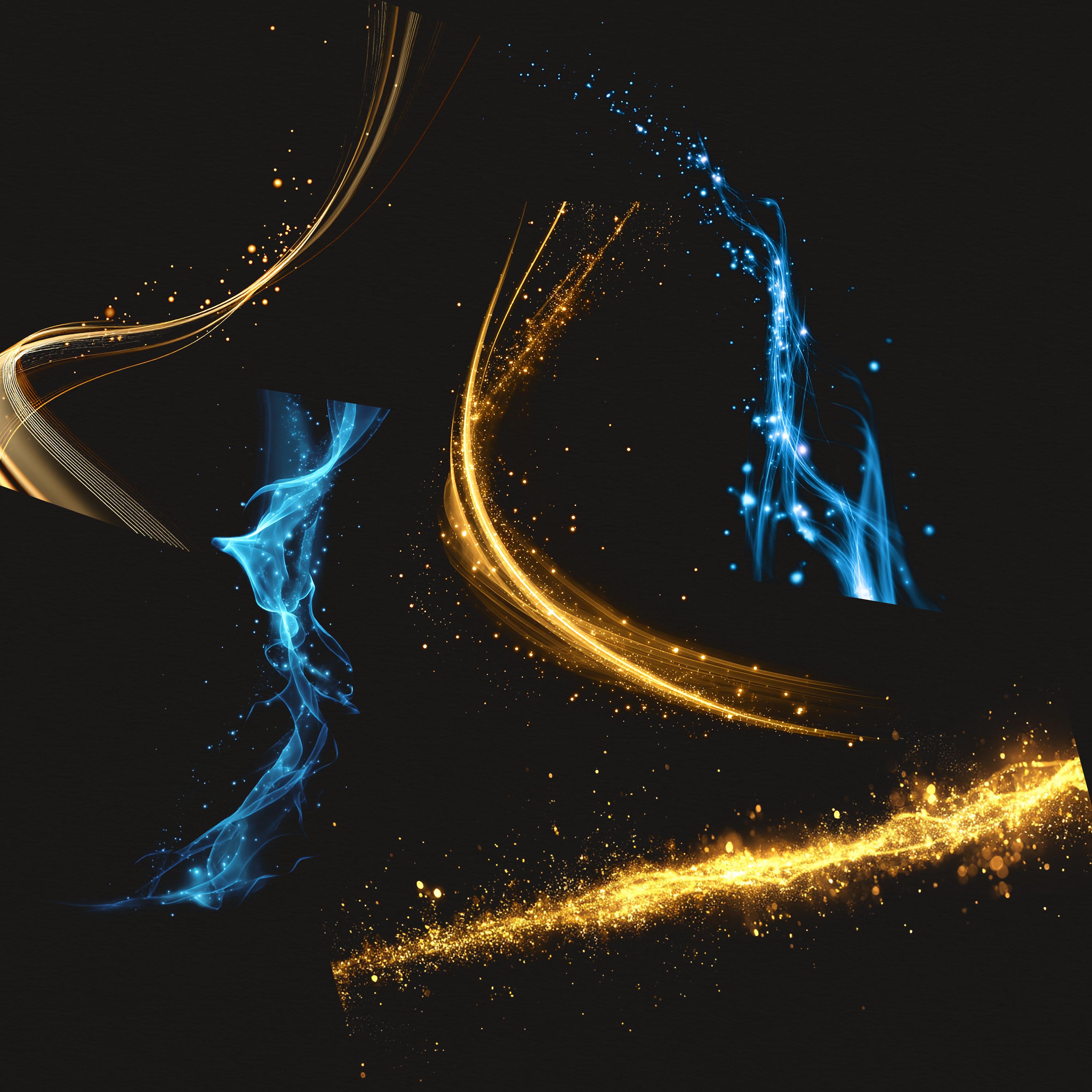 Magic PNG Clipart Bundle, 14 Glowing Light Swirls, Fantasy Overlay ...