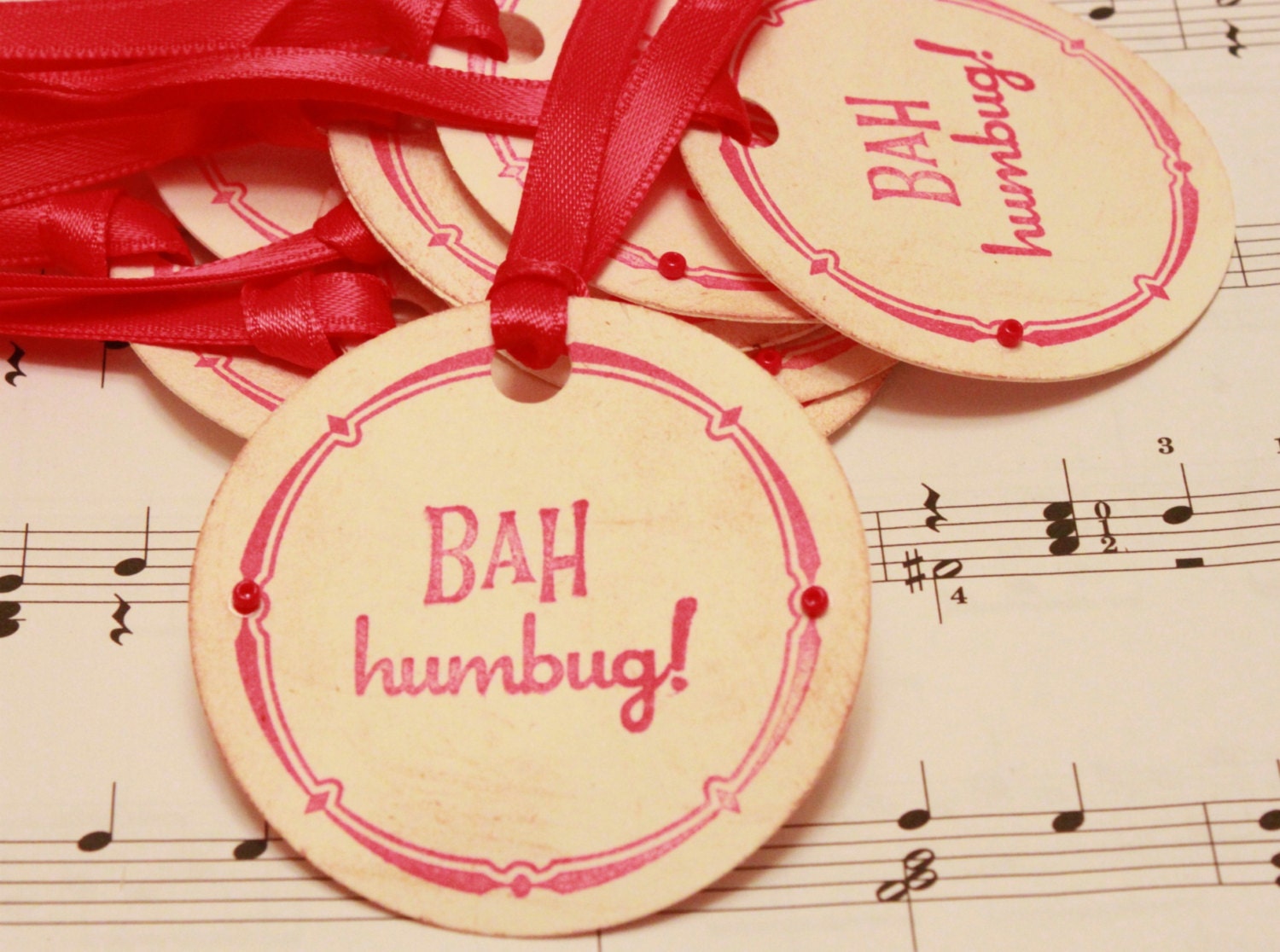 Christmas Tags double Layered Bah Humbug Gift Tags - Etsy