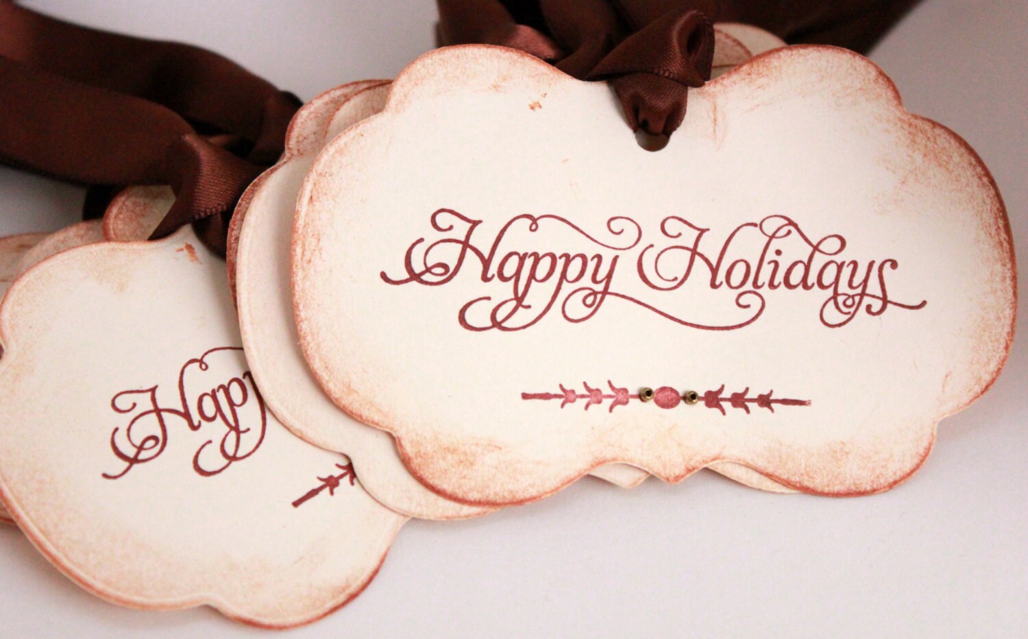 Christmas Tags doubled Layered Happy Holidays Handmade - Etsy