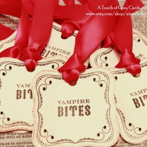 Halloween Gift Tags (double Layered) - Vampire Bite Tags - Vintage ...