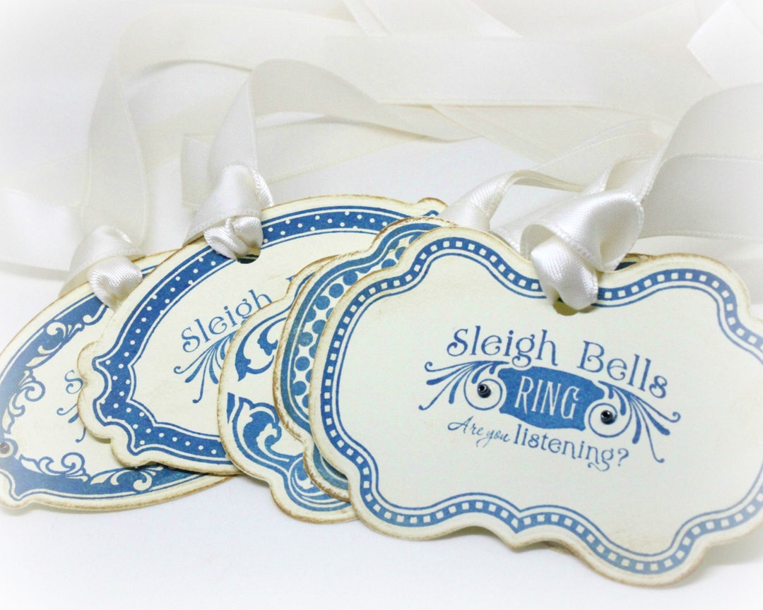 Christmas Gift Tags (doubled Layered) - Sleigh Bells - Vintage Winter ...