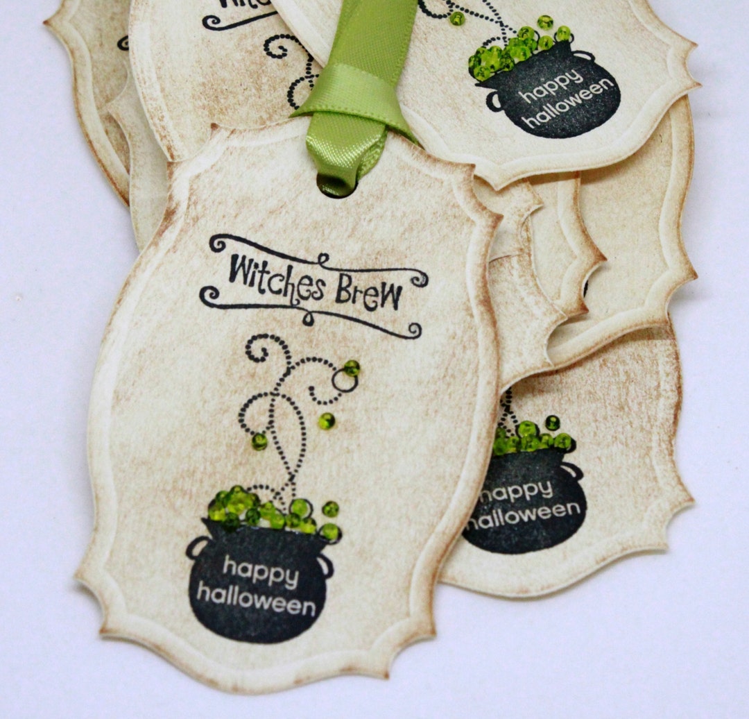 Halloween Gift Tags (double Layered) - Witch's Brew - Cauldron Gift ...