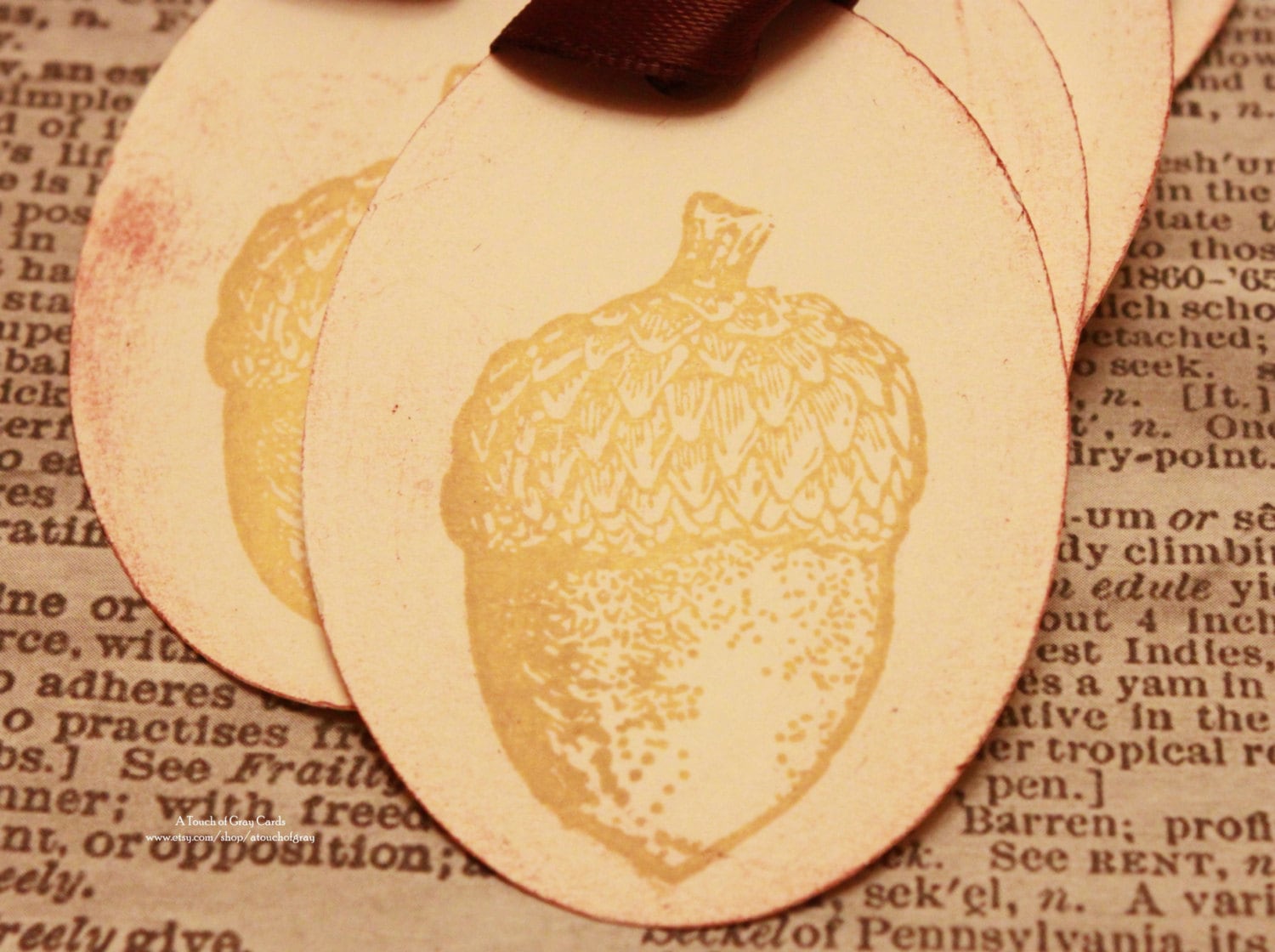Acorn Gift Tags double Layered Vintage Inspired Fall Tags - Etsy