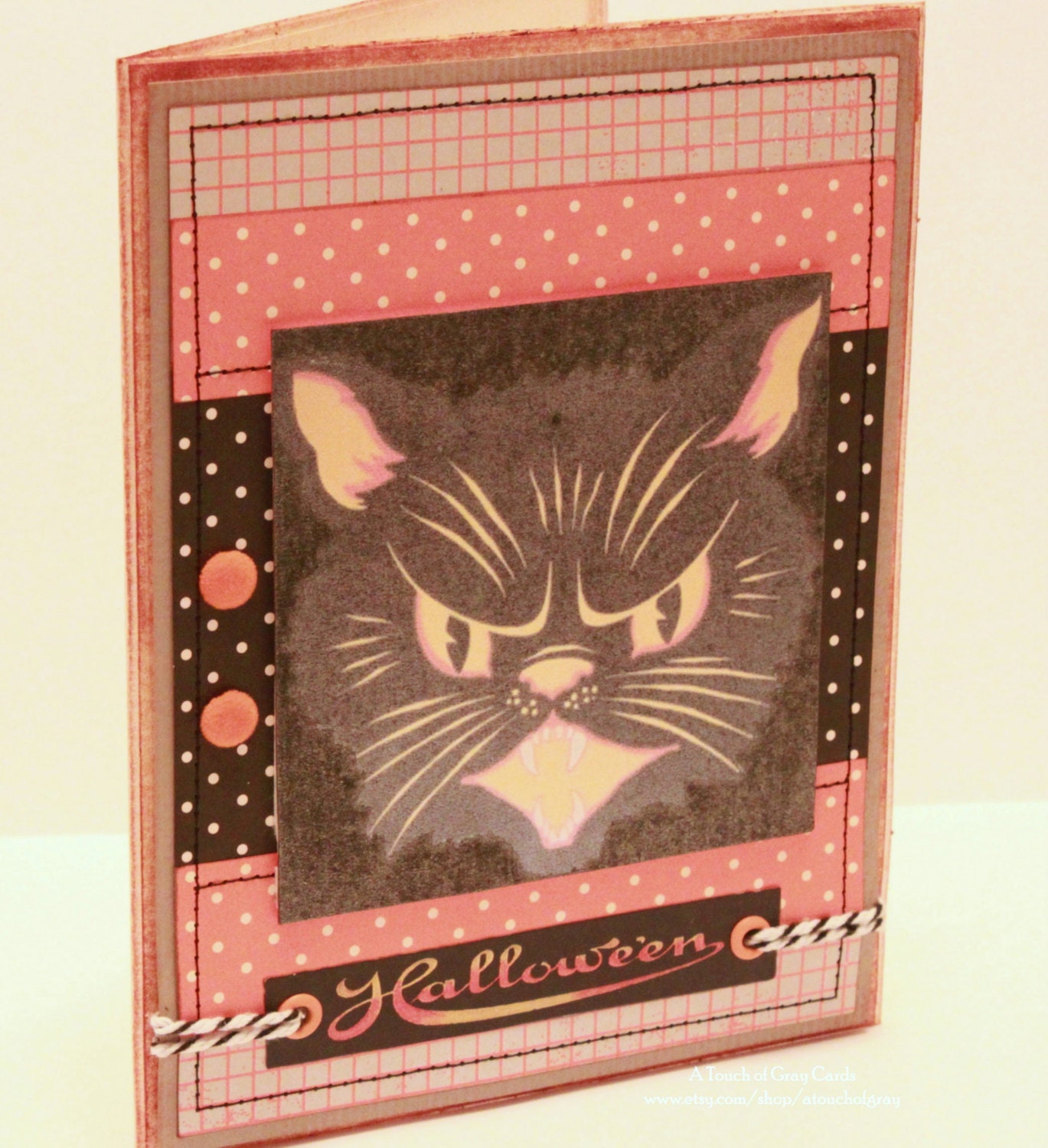 Halloween Card Here Kitty, Kitty Handmade Vintage Halloween Card ...