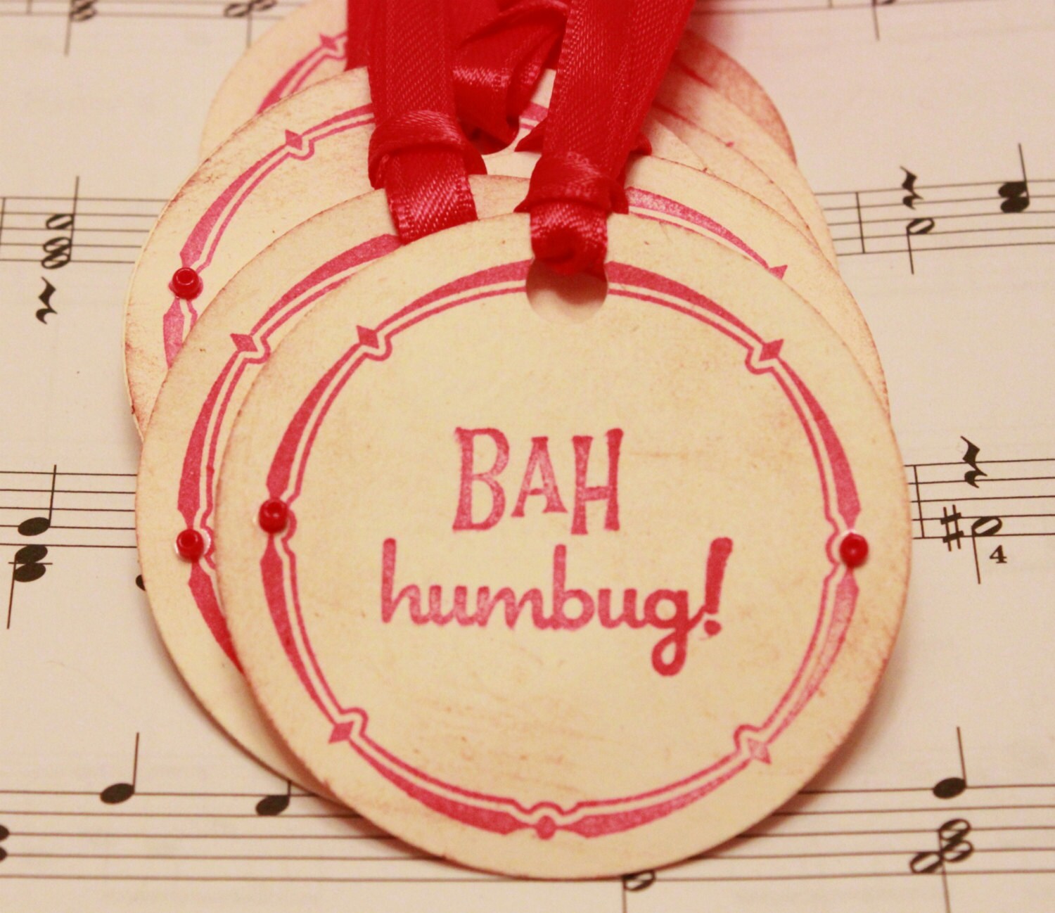 Christmas Tags double Layered Bah Humbug Gift Tags - Etsy