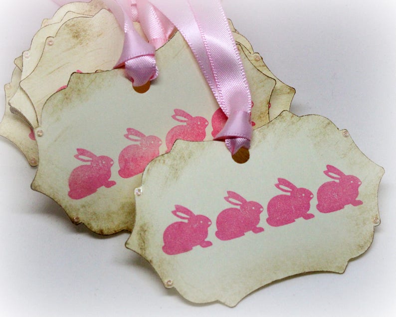 Easter Gift Tags double Layered Handmade Rabbit Hang Tags - Etsy