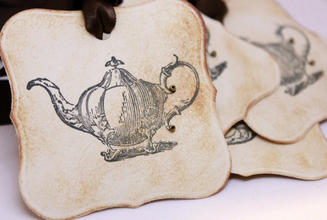 Vintage Inspired Tea Pot Tags Accented With Beads (double Layered ...