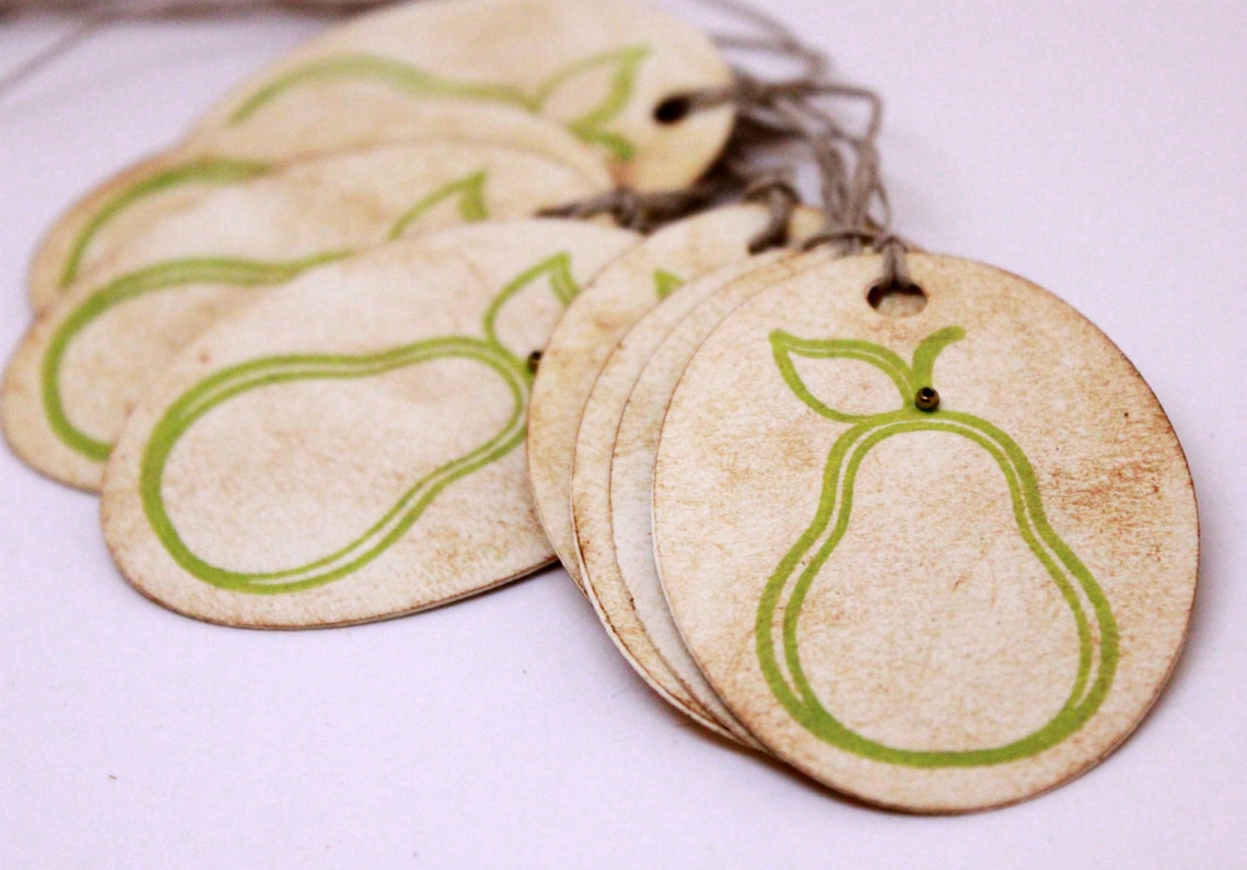 Pear Gift Tags (double Layered) - Vintage Inspired Pear Tags - Set of 8 ...