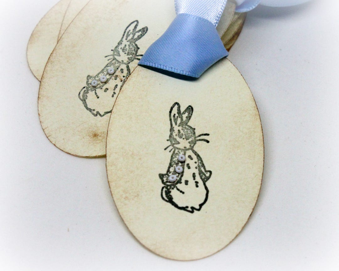 Easter Gift Tags double Layered Peter Rabbit Baby Shower Hang Tags ...