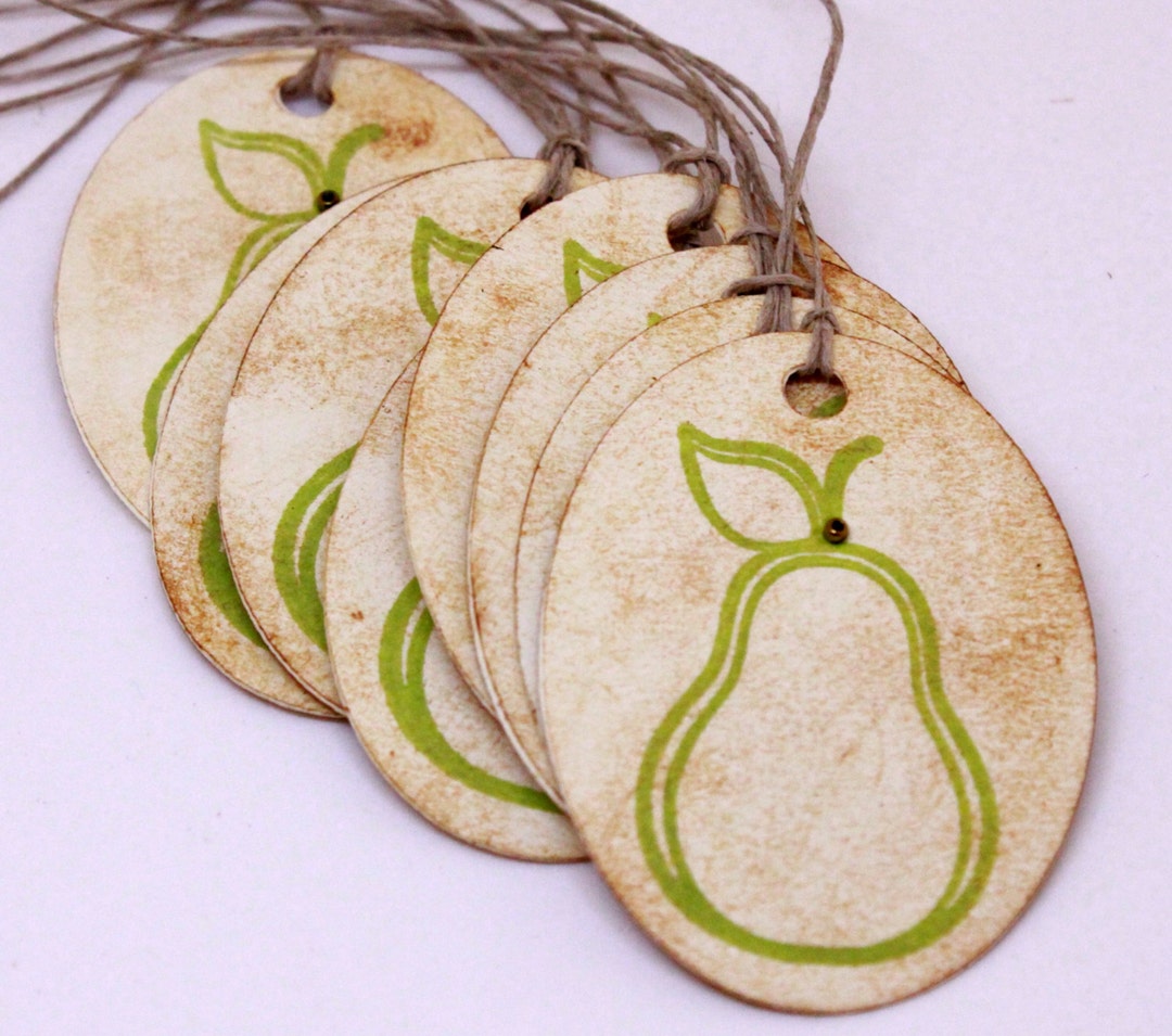 Pear Gift Tags (double Layered) - Vintage Inspired Pear Tags - Set of 8 ...