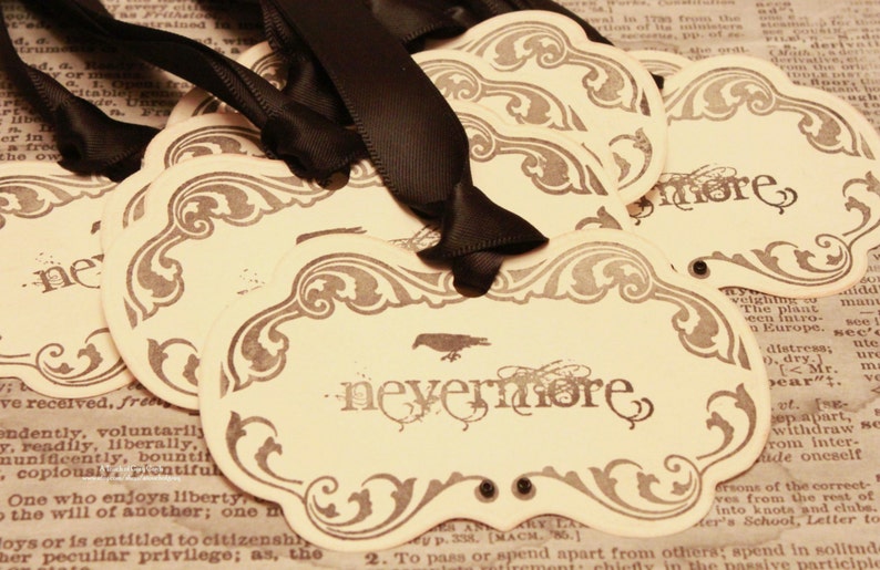 Halloween Gift Tags (double Layered) - Nevermore Tags - the Raven Tags ...