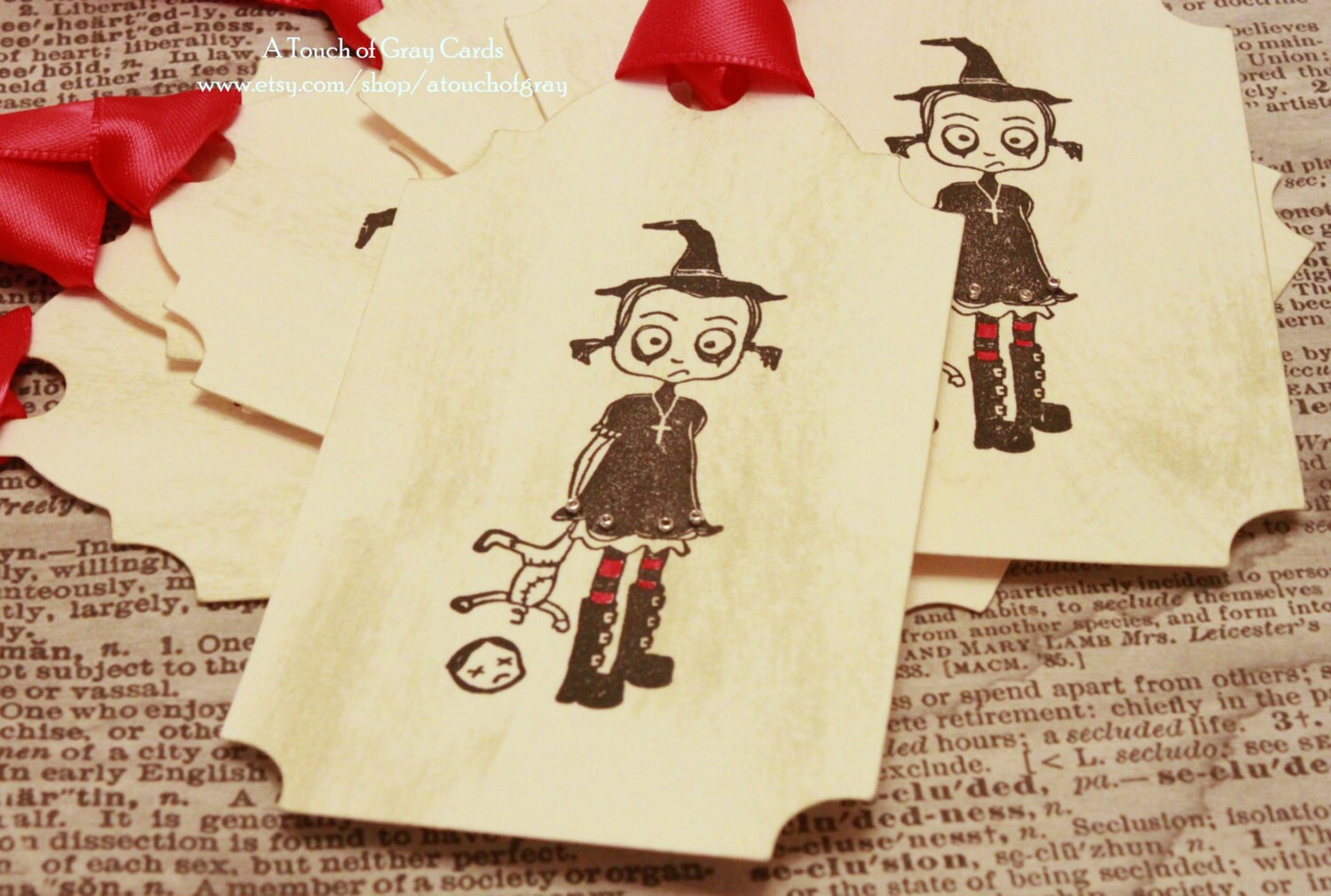 Halloween Gift Tags double Layered the Nez Goth Witch - Etsy