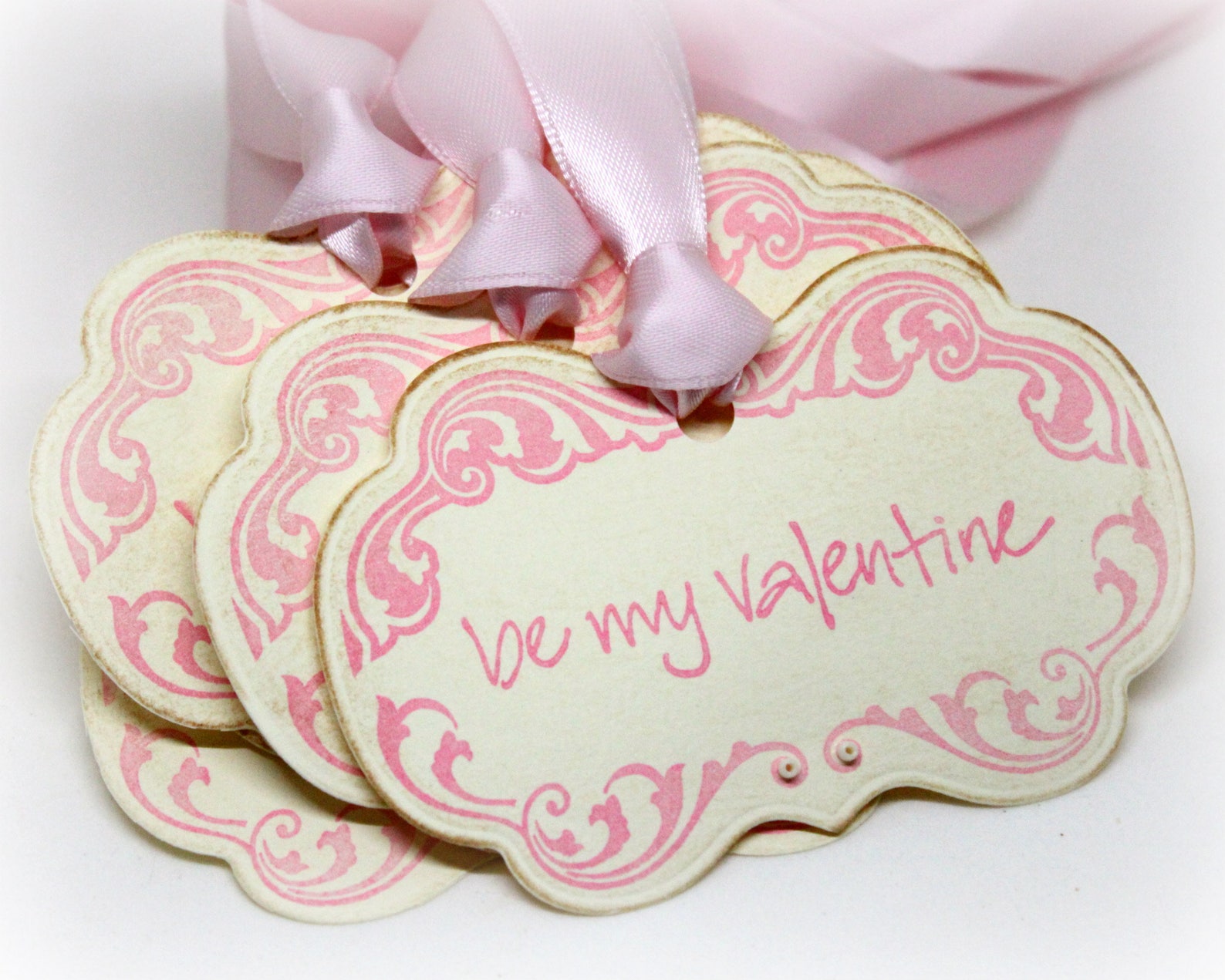 Valentine's Day Tags (double Layered) - Be My Valentine - Handmade ...