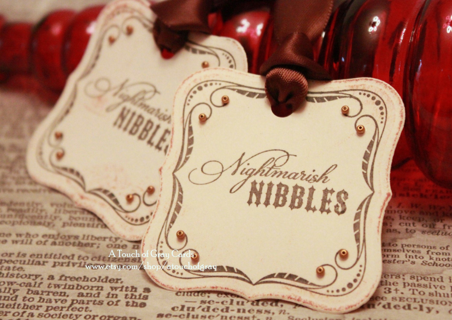 Halloween Gift Tags double Layered Halloween Food Label - Etsy