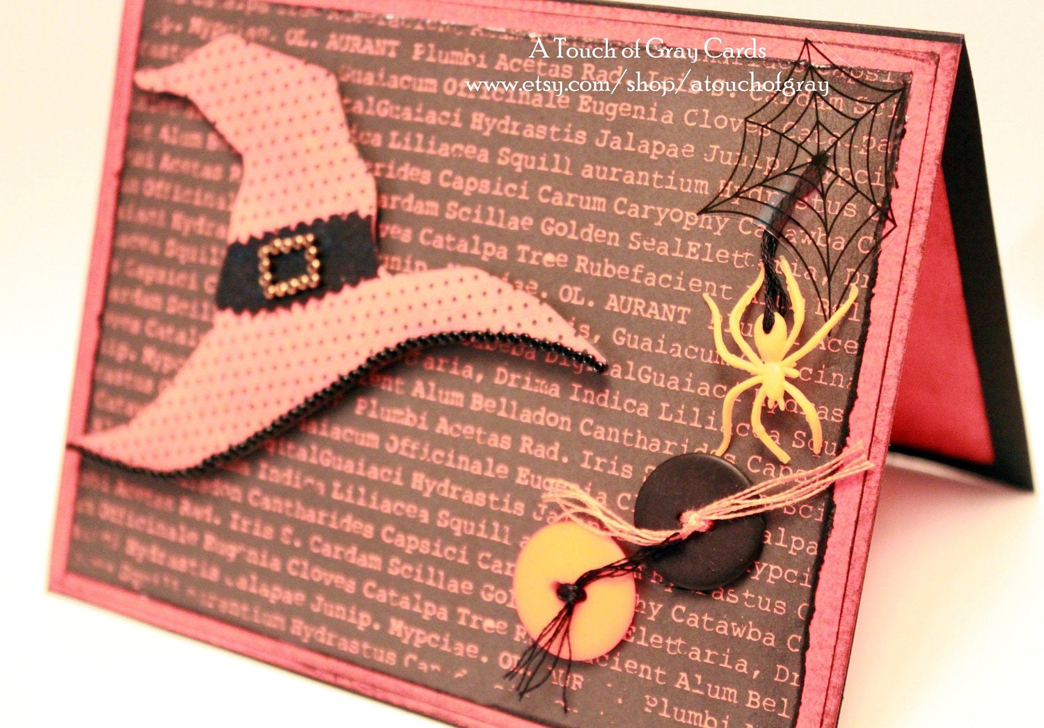 Halloween Card - Witch's Recipe Book - Handmade Witch Hat Halloween ...