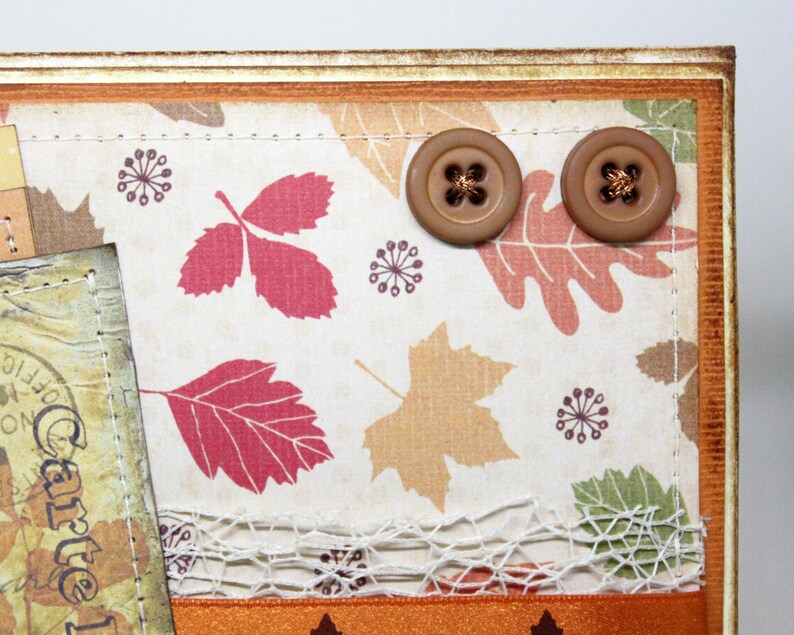 Handmade Thanksgiving Card Rustic Fall Leaf Card Blank - Etsy