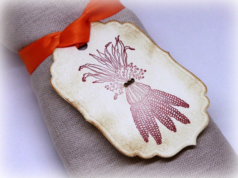 Thanksgiving Tags double Layered Harvest Corn Husk Vintage Inspired ...