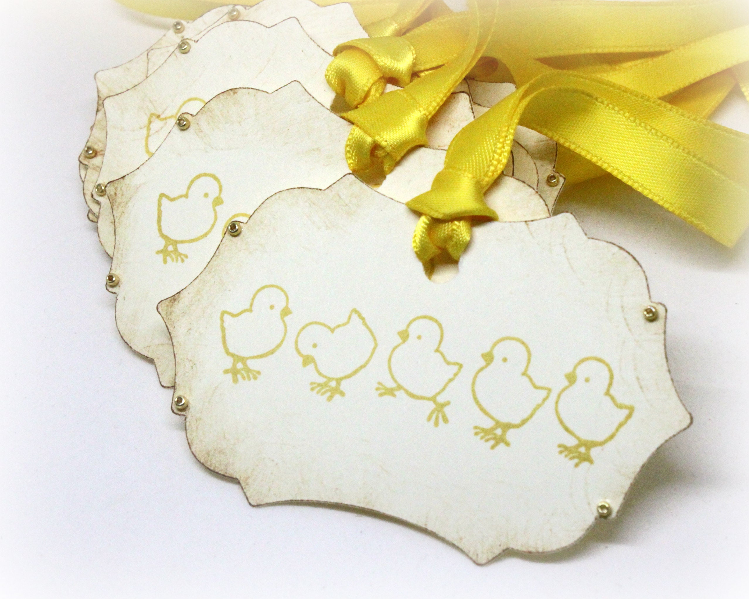 Easter Gift Tags (double Layered) - Handmade Baby Chick Hang Tags ...