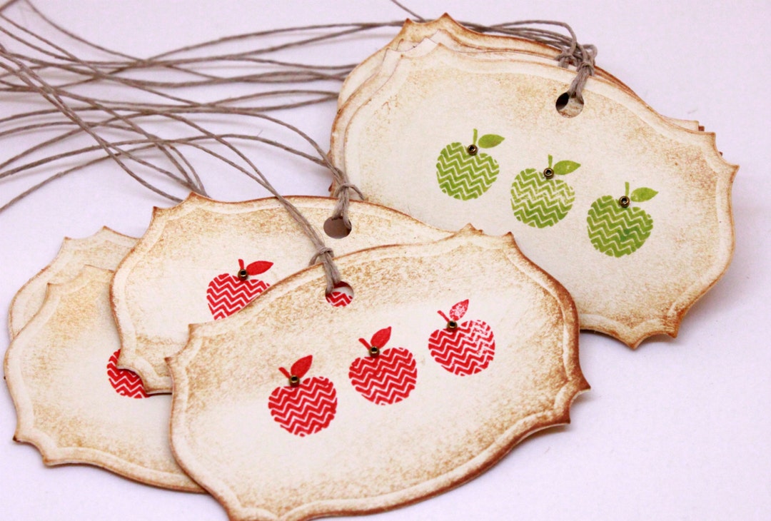 Thanksgiving Gift Tags (double Layered) - Vintage Inspired Apple Tags ...