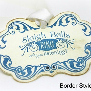 Christmas Gift Tags (doubled Layered) - Sleigh Bells - Vintage Winter ...