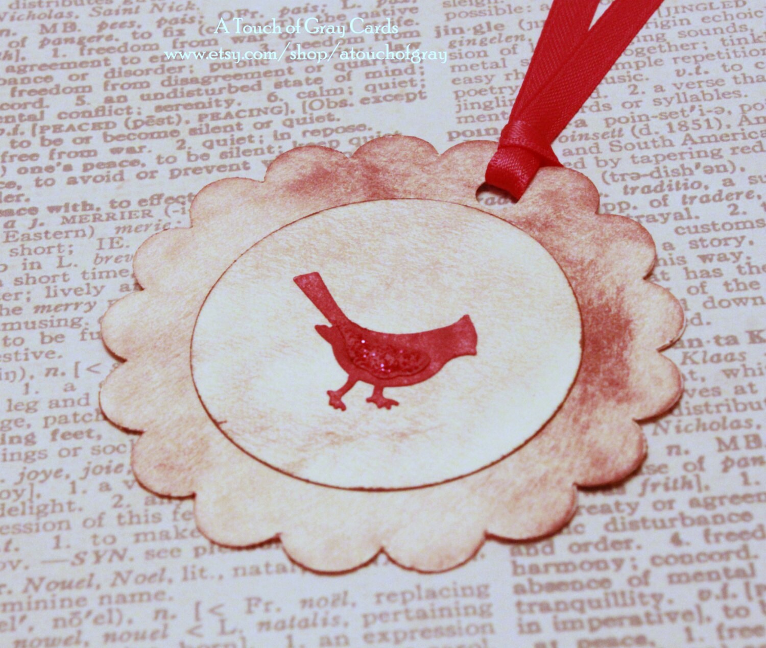 Christmas Tags triple Layered Cardinal Tags Handmade - Etsy